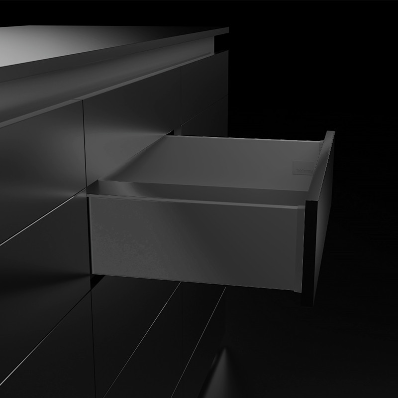 Slimline+ Drawer 100 Anthracite 350mm Push to Open | Titus Tekform