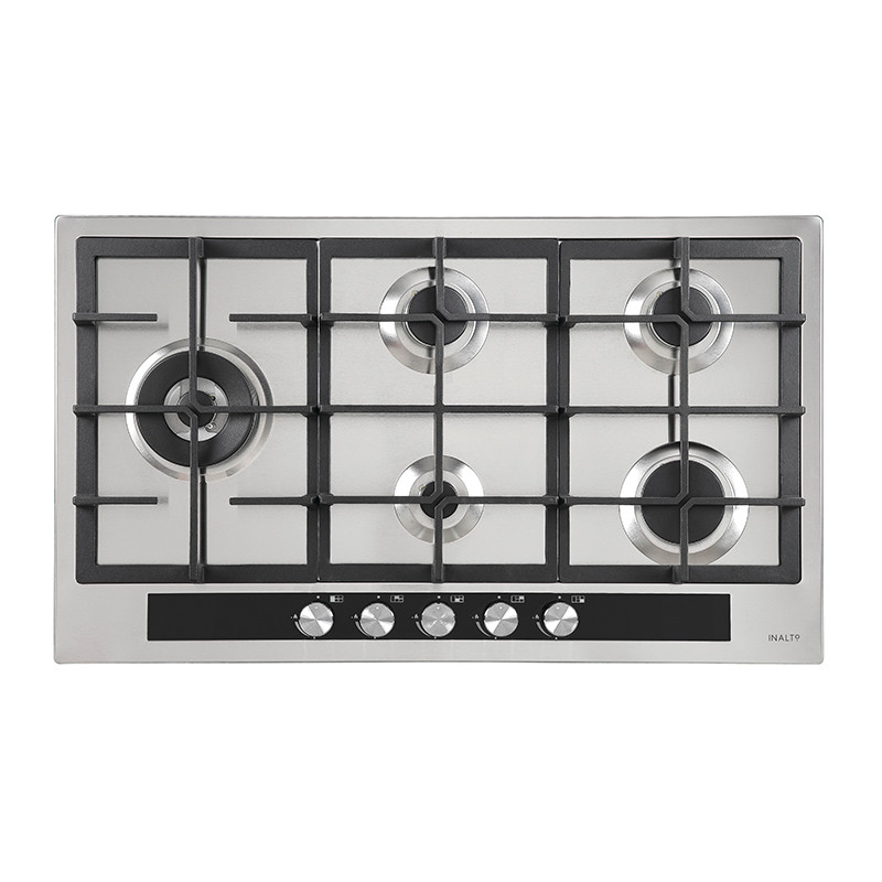 INALTO 90cm Stainless Steel Gas Cooktop with Wok Burner | Titus Tekform
