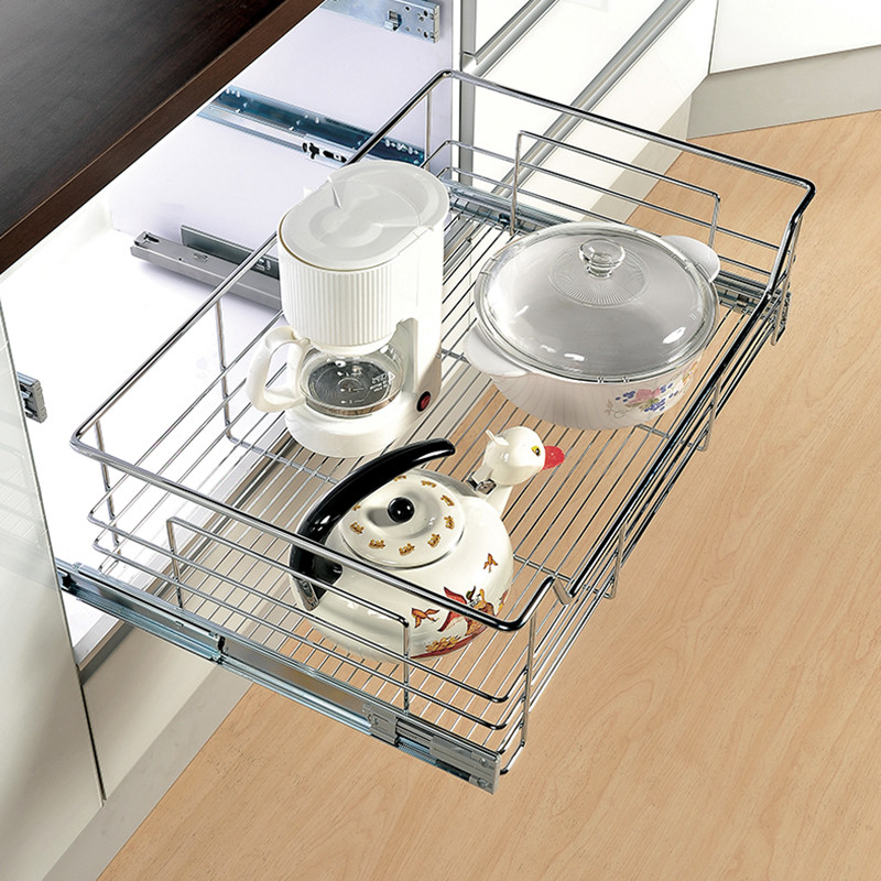 Chrome Wire Pull-out Baskets 200mm 900mm | Titus Tekform