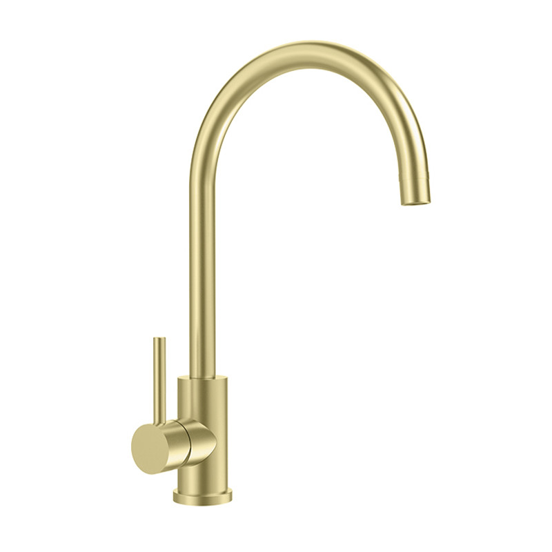 PVD Kitchen Goose Neck Mixer Tap Brass | Titus Tekform