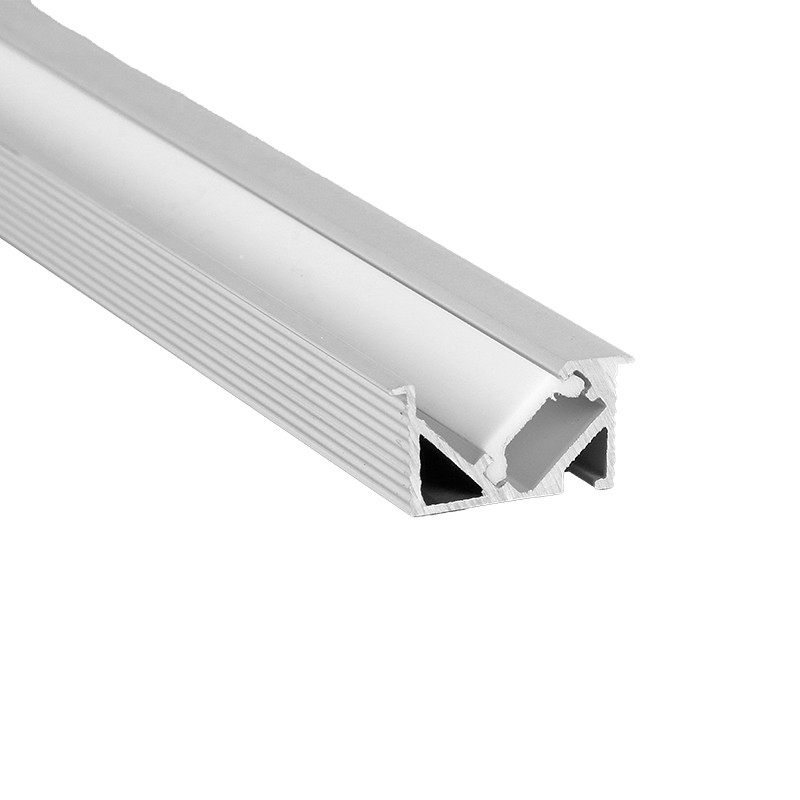 45 Degree Angled LED Profile Foggy Silver 3m | Titus Tekform